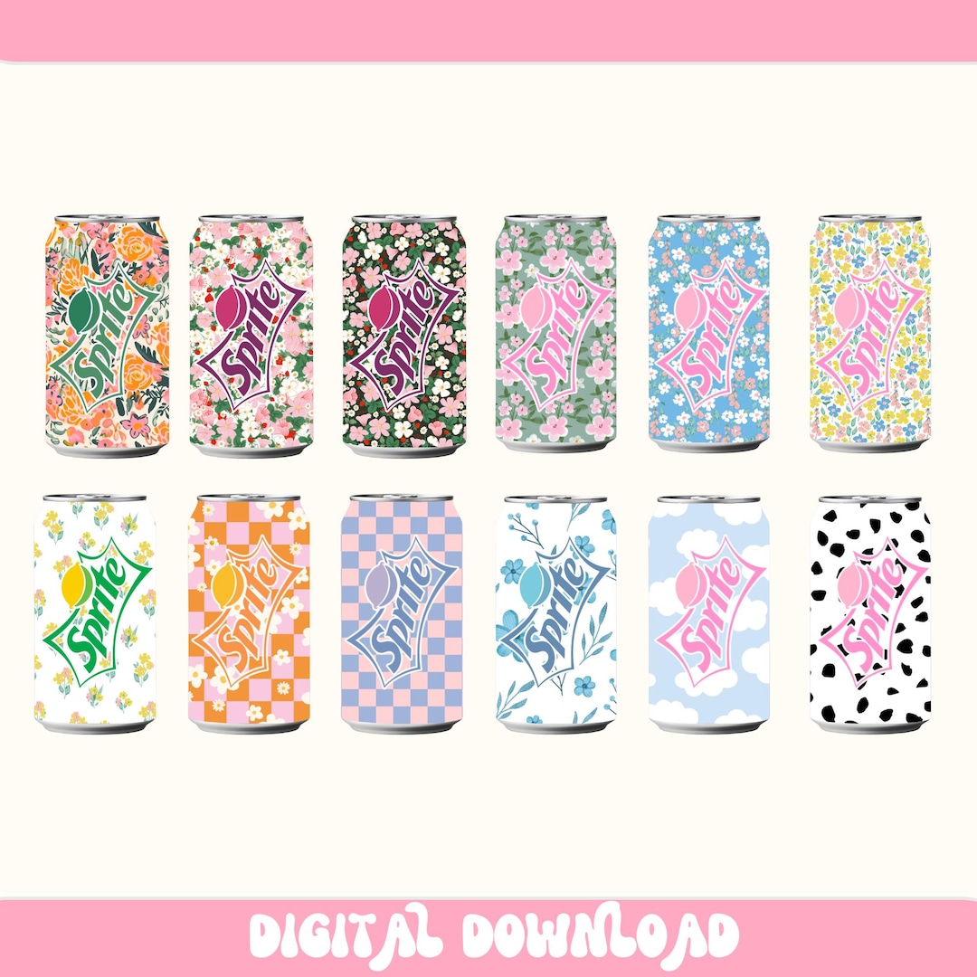 Lemon Soda Can Png, Cute Soda Can DTF, Soda Can Clipart, Flower Soda ...