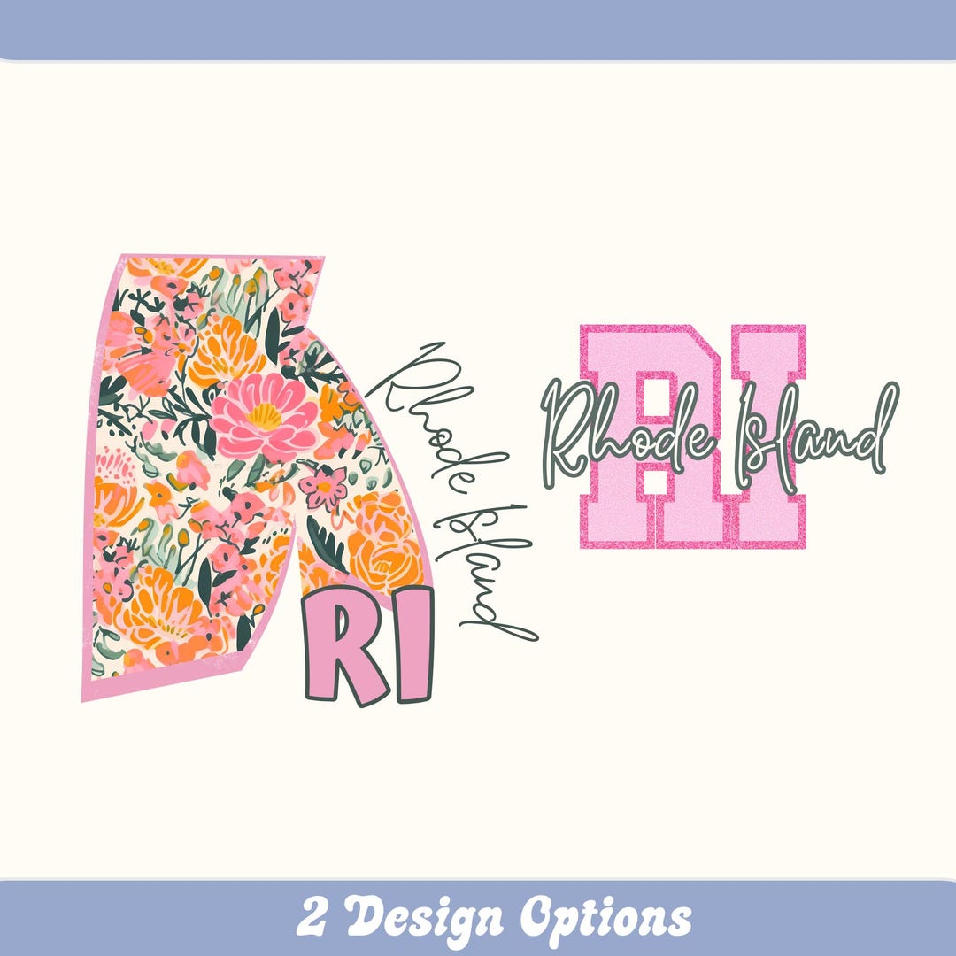 Preppy Rhode Island Png, Coquette State, Varsity Rhode Island, Floral ...