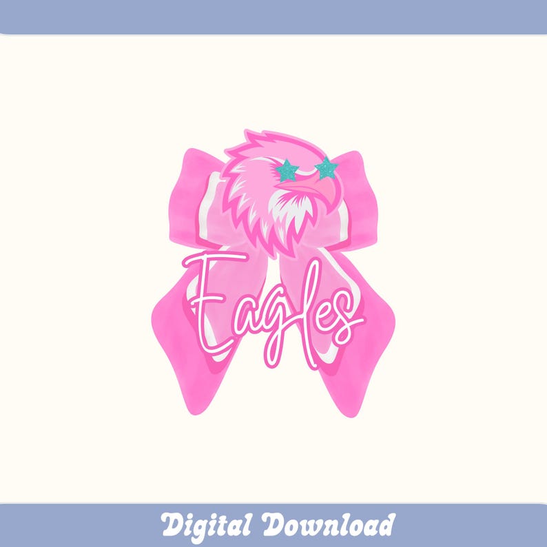 Preppy Pink Eagle Png, Preppy Eagles Png, Go Eagles, Sublimation, Faux ...