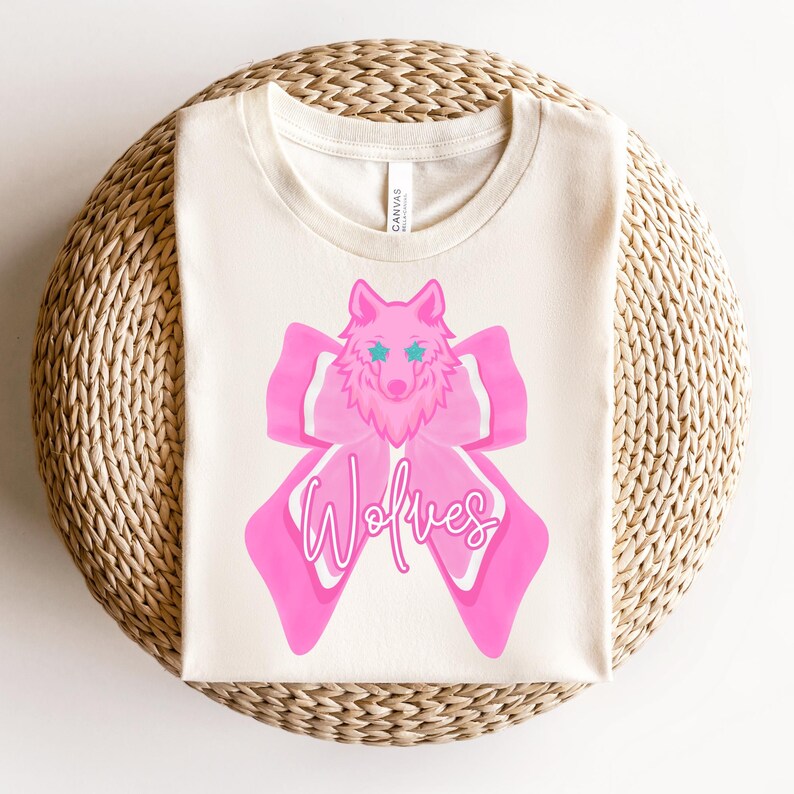 Preppy Pink Wolf Png, Preppy Wolves Png, Go Wolves, Sublimation, Faux ...