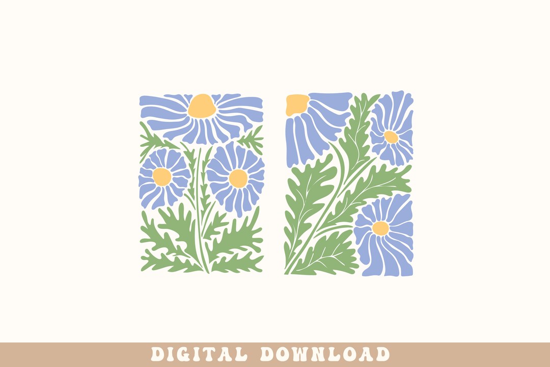 Abstract Flower Svg Cricut, Groovy Flowers Sublimation Design ...