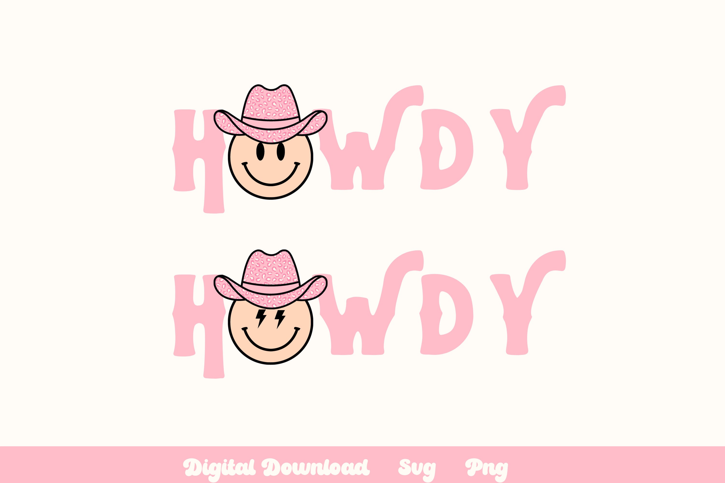 Pink Howdy Svg Png Retro Cowgirl Smile Svg Png Lightning - Etsy México