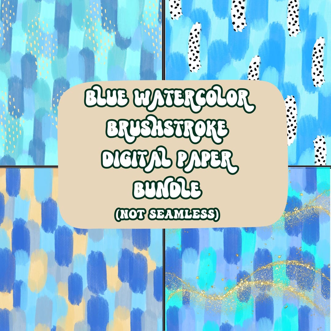 Blue Watercolor Brushstroke Background Png Bundle, Brushstroke ...