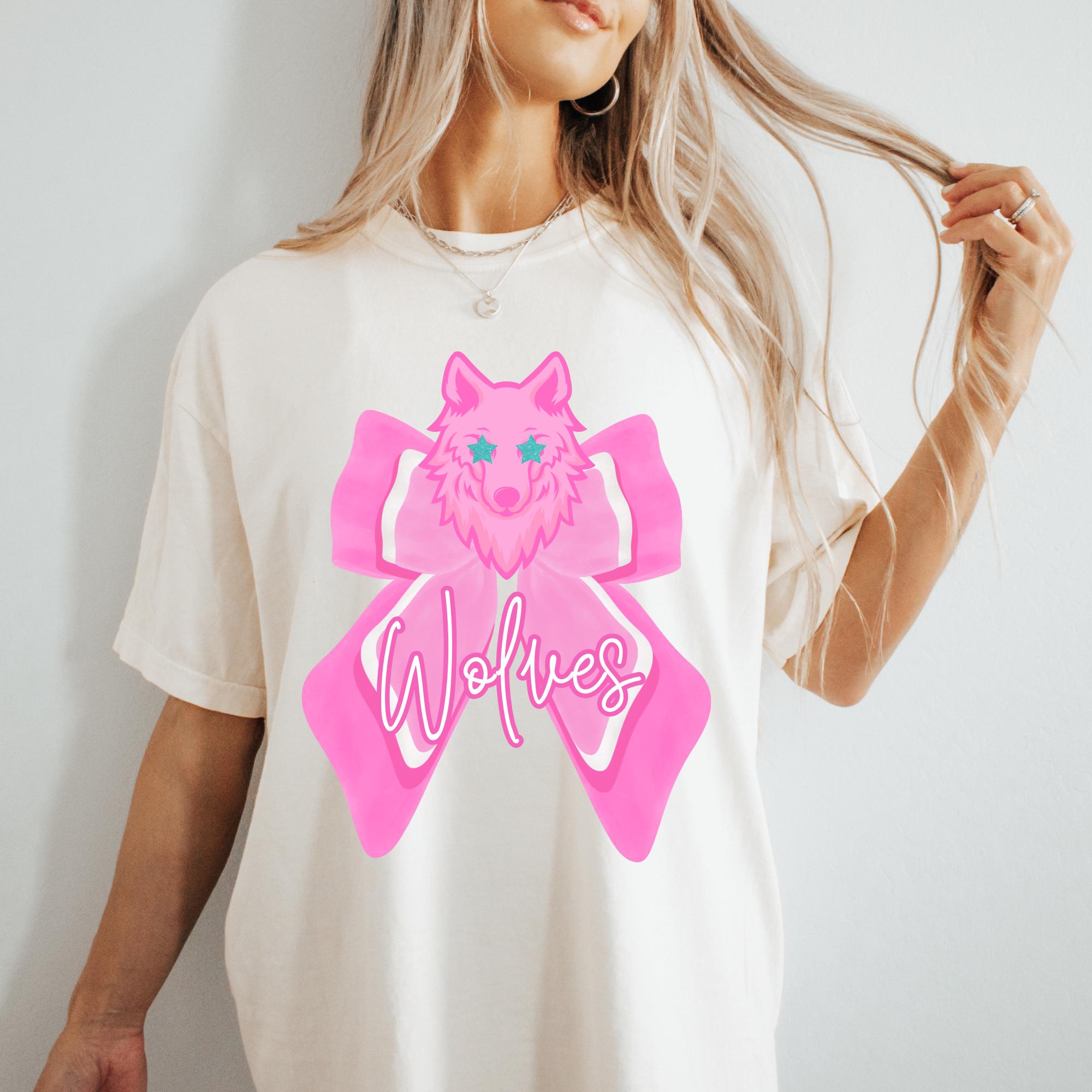 Preppy Pink Wolf Png, Preppy Wolves Png, Go Wolves, Sublimation, Faux ...