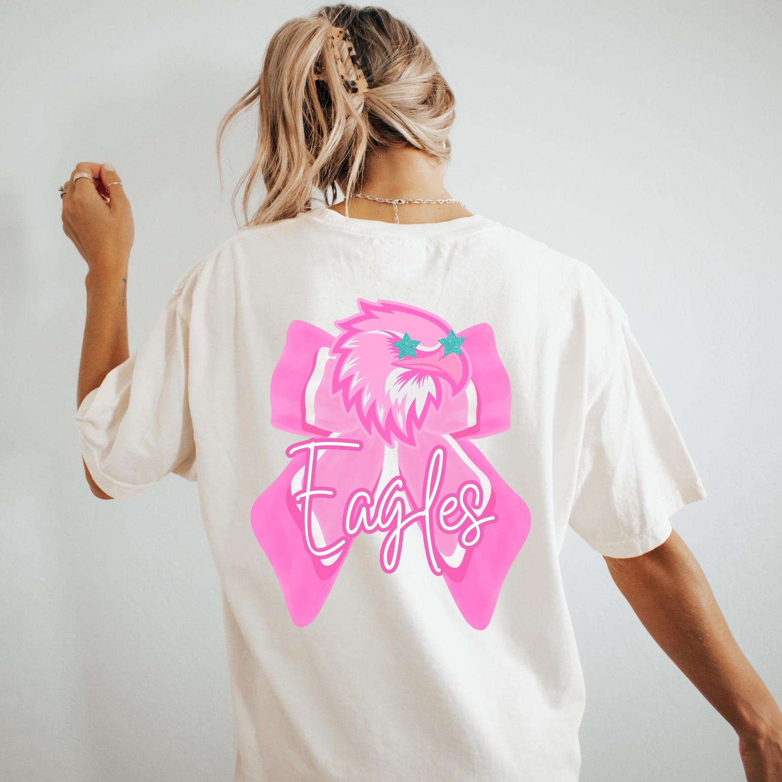 Preppy Pink Eagle Png, Preppy Eagles Png, Go Eagles, Sublimation, Faux ...