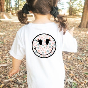 Preppy Smile Face Png, Flower Face Png, Groovy Smile Face Png Bundle ...