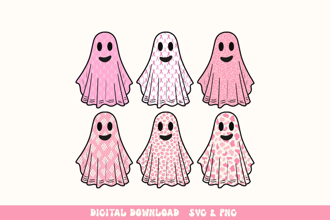 Pink Ghost Svg Bundle in October We Wear Pink Svg Png Bundle - Etsy