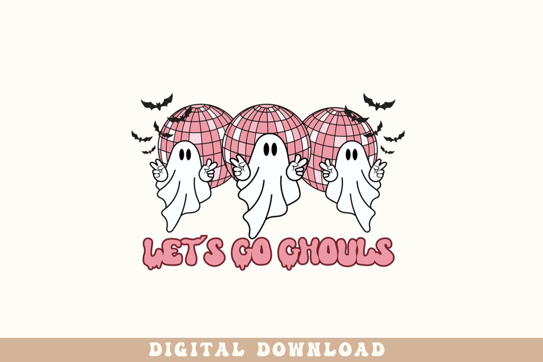 Lets Go Ghouls Png, Groovy Ghost Png, Halloween Disco Ball Png,ghouls ...
