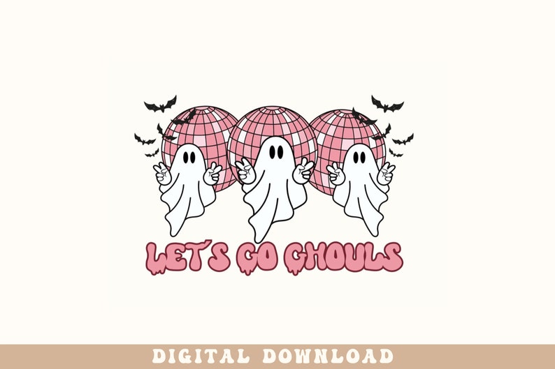 Lets Go Ghouls Png, Groovy Ghost Png, Halloween Disco Ball Png,ghouls ...