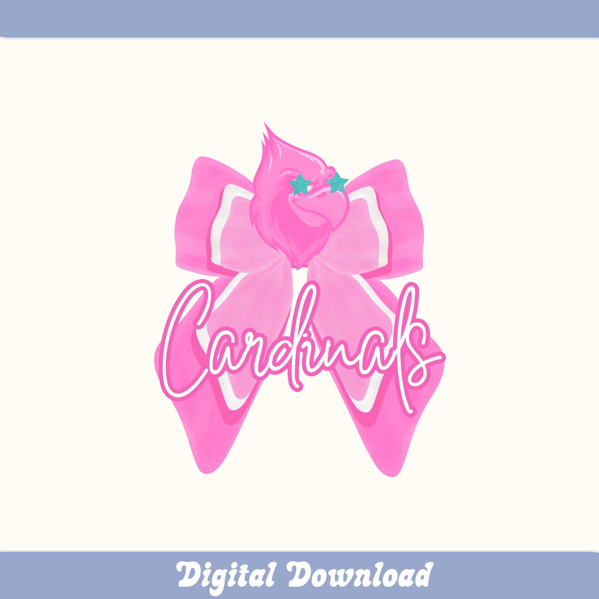 Preppy Pink Cardinal Png, Hot Pink Cardinals Mascot, Sublimation, Faux ...