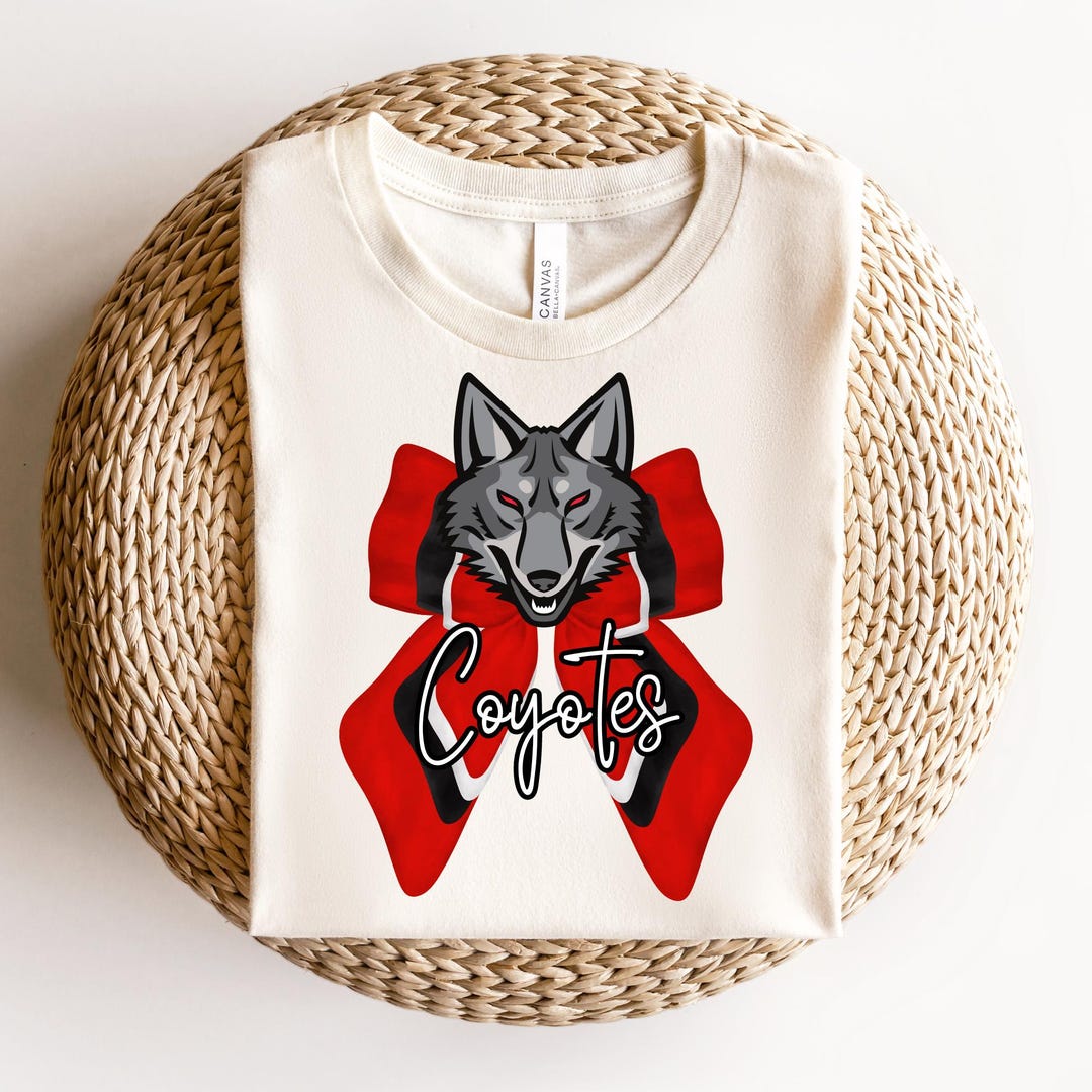 Coquette Red Coyotes Mascot Png, Preppy Coyote Png, Lets Go Coyotes ...