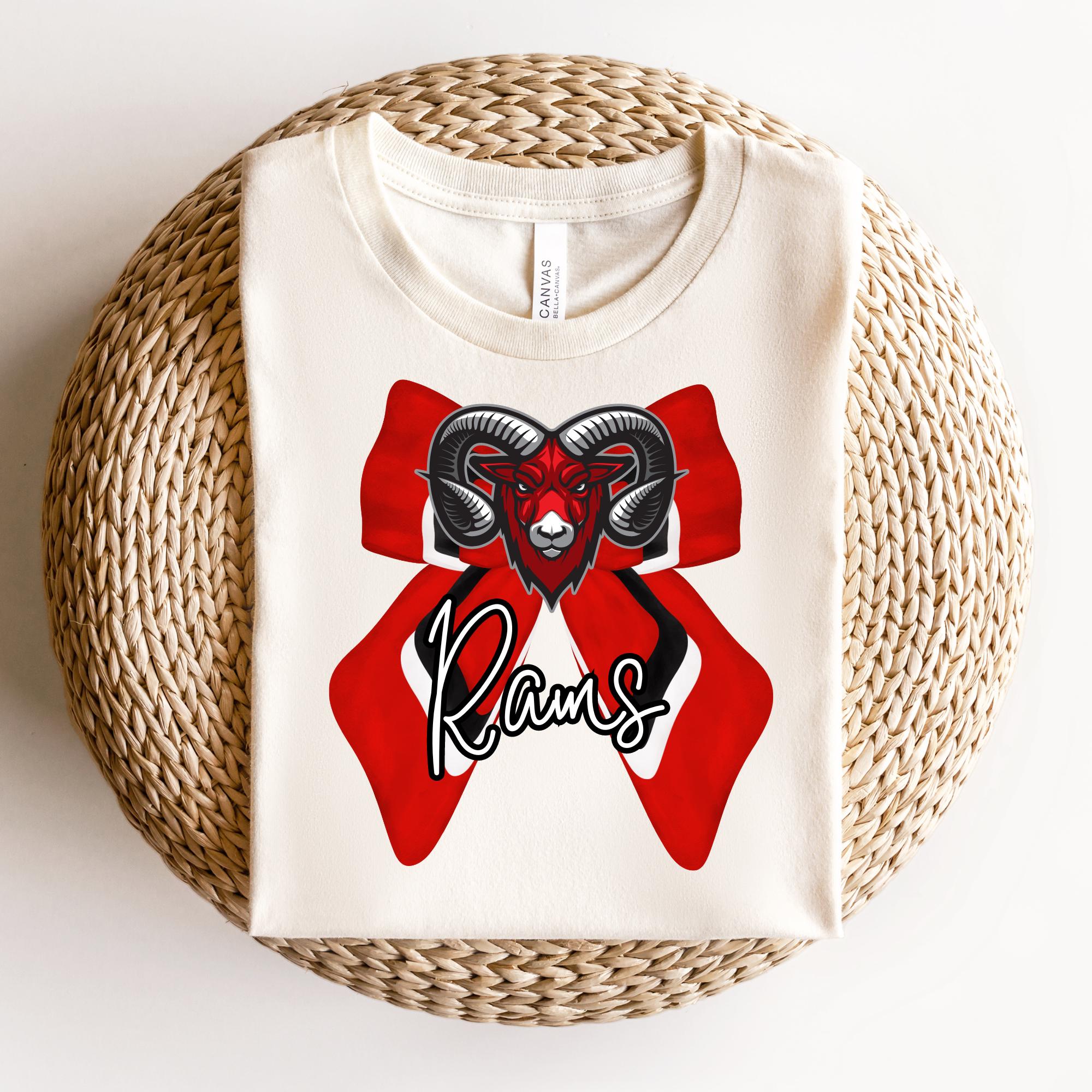 Preppy Rams Png, Rams Pride Png, Rams Cheer Bow, Coquette Rams, Red ...