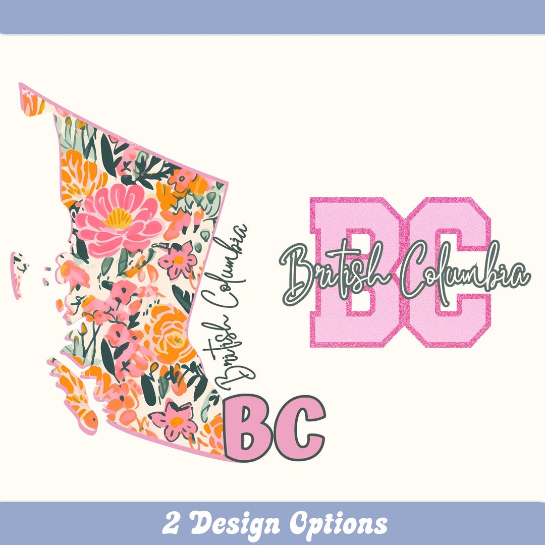 Preppy British Columbia Map Png, Canada British Columbia Sublimation ...