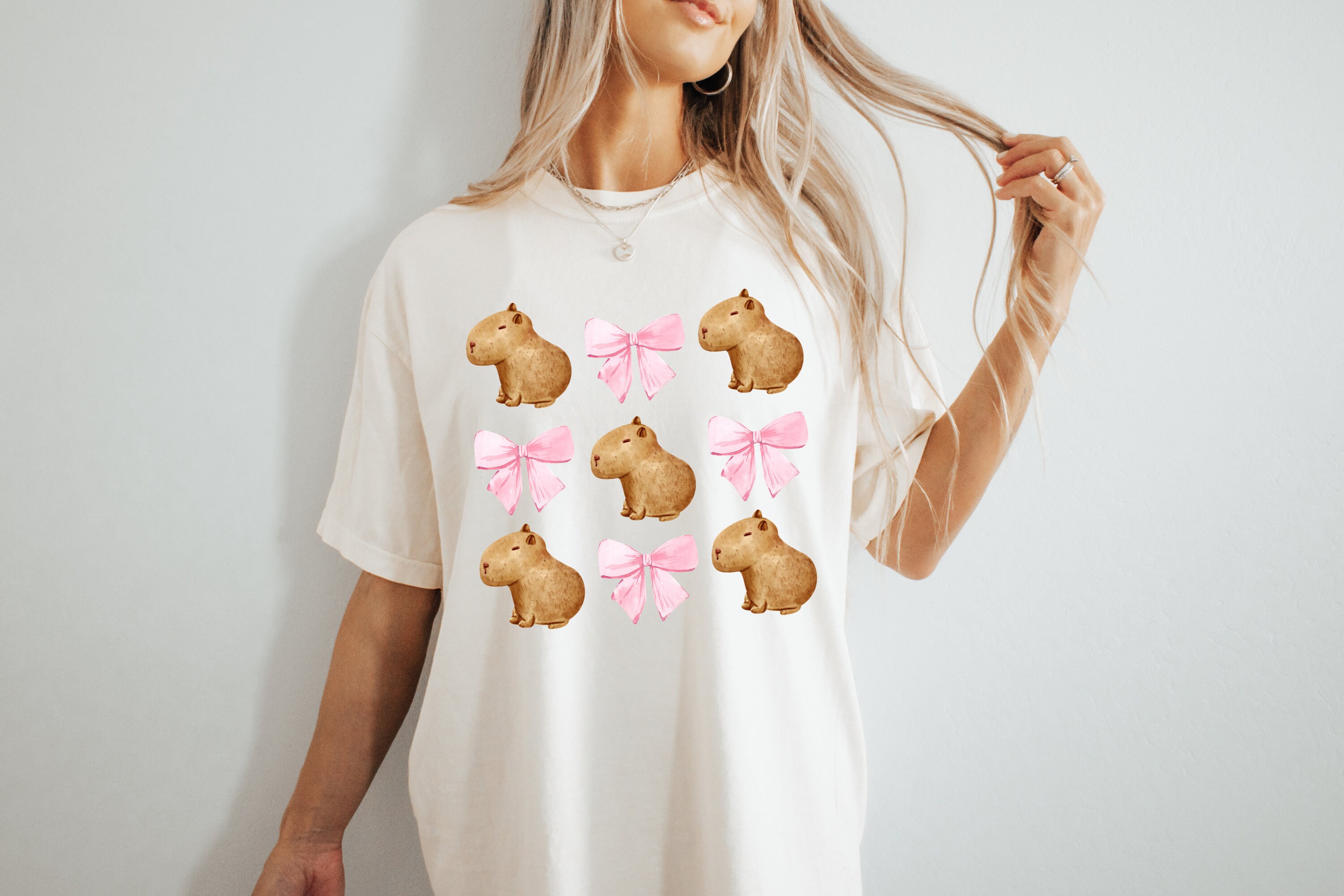 Coquette Preppy Capybara Png, Cute Capybara Sublimation Design ...