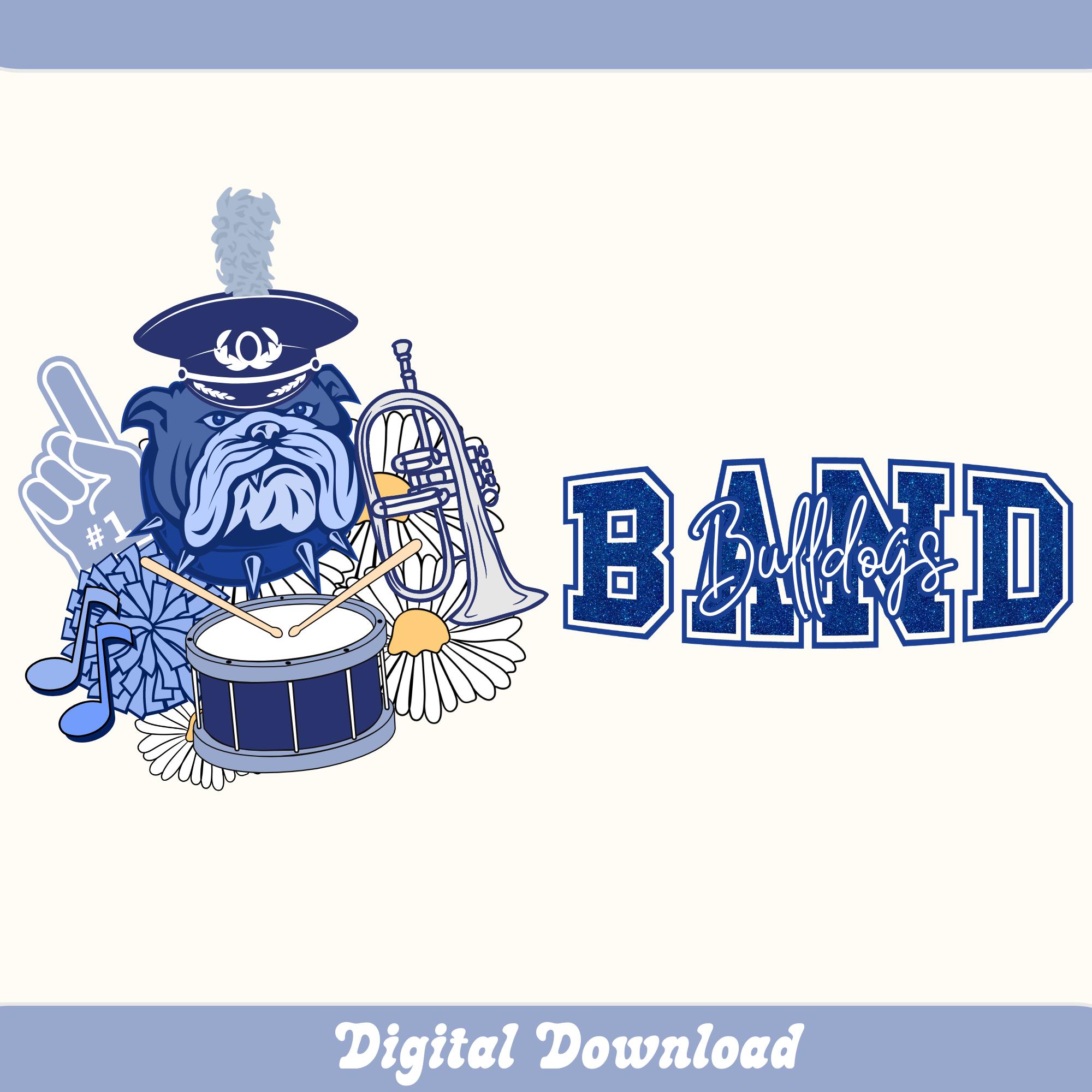 Preppy Marching Band Png, Bulldogs Band Sublimation, Marching Band Hat ...