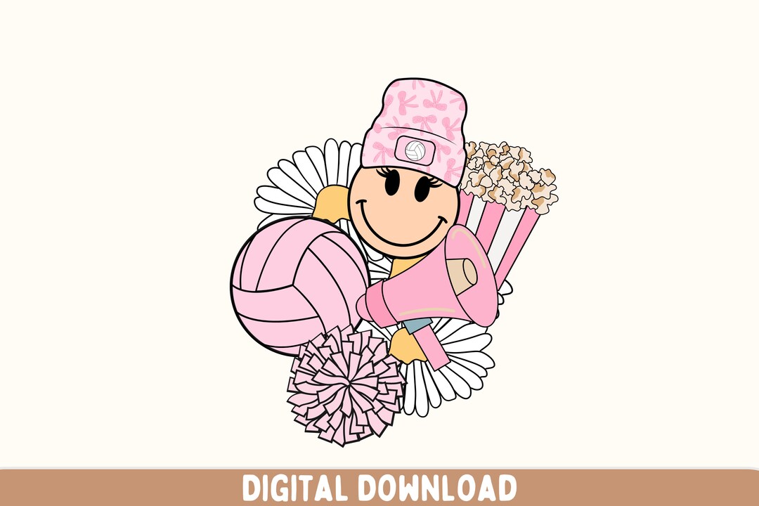 Preppy Coquette Volleyball Png, Retro Volleyball Mom Png, Volleyball ...