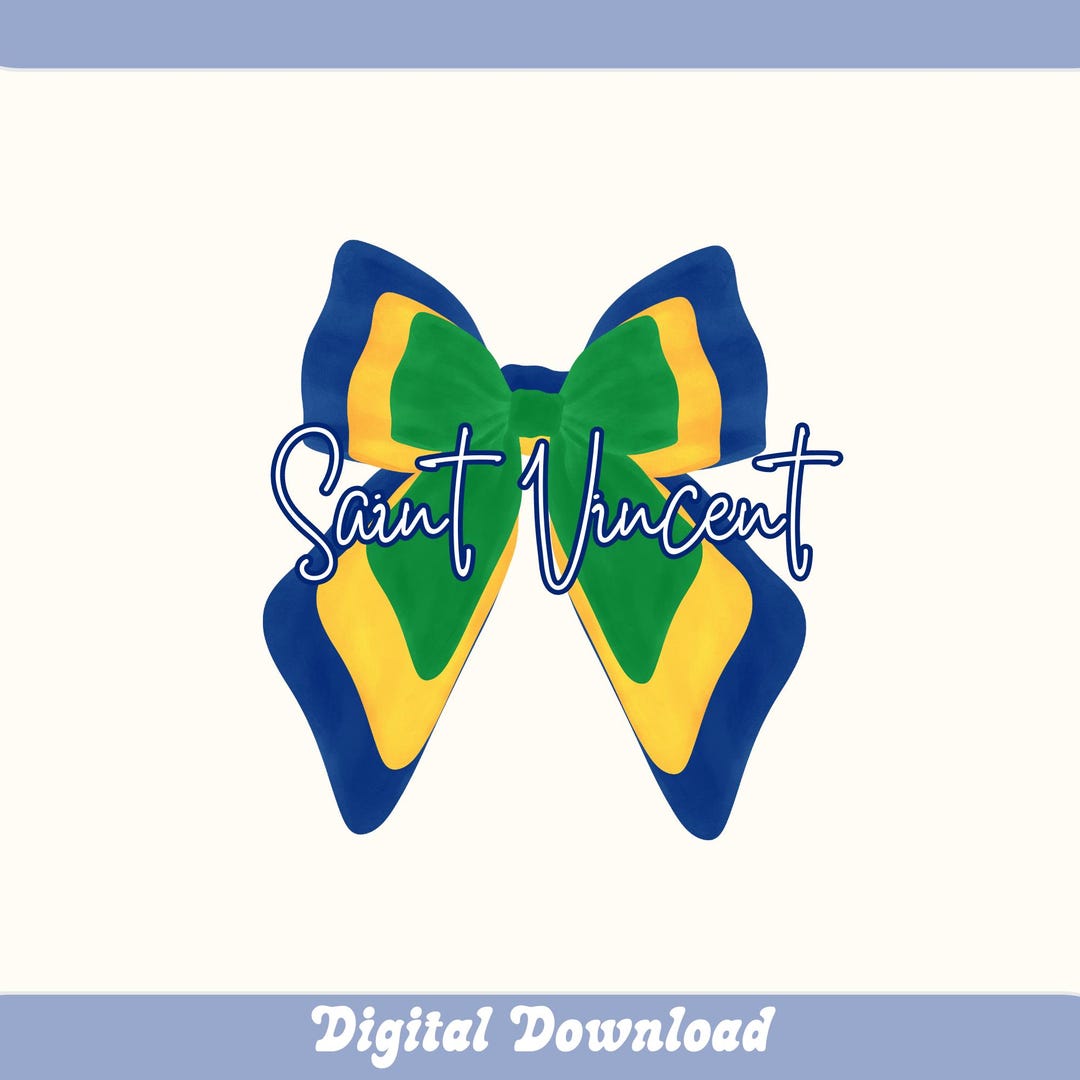 Saint Vincent Flag Png, Coquette St Vincent Bow Png, Sublimation, Saint ...