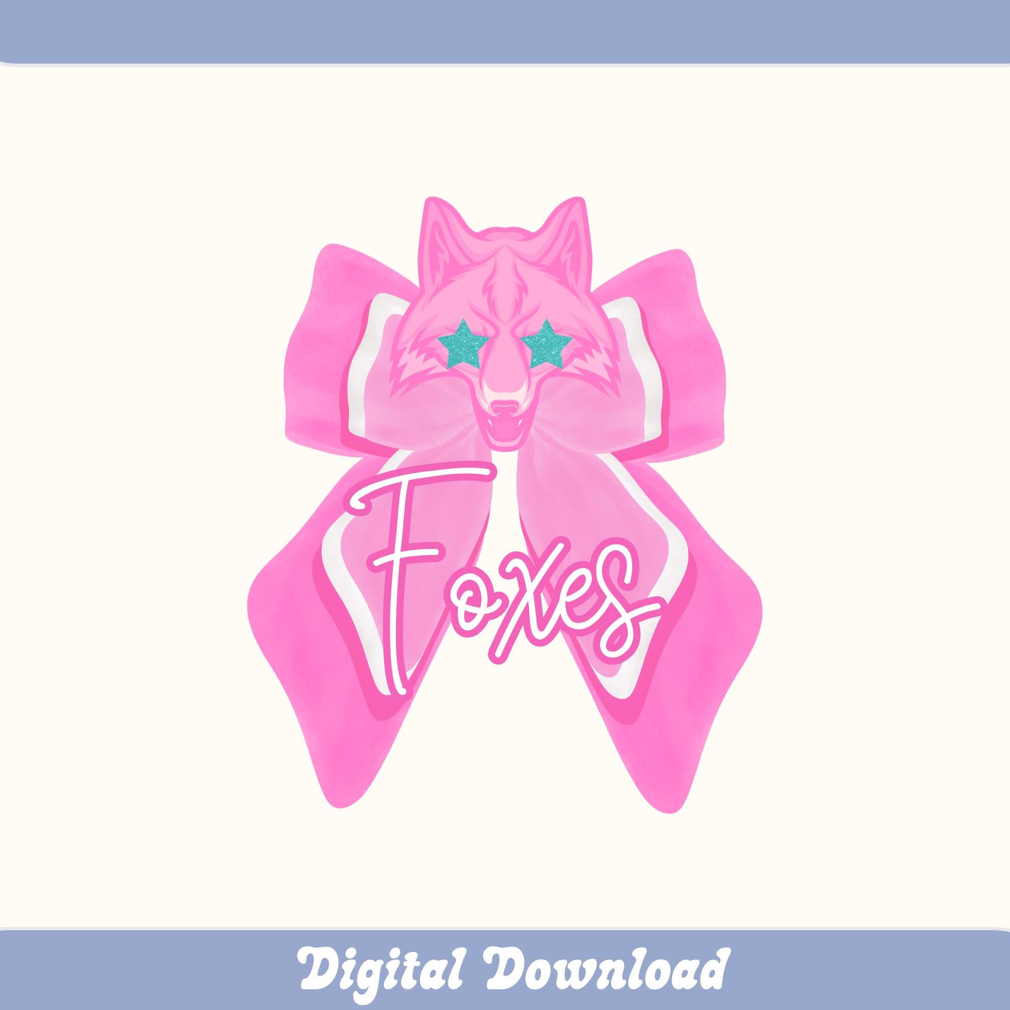 Preppy Pink Fox Png, Preppy Foxes Png, Go Foxes, DFT, Sublimation, Faux ...