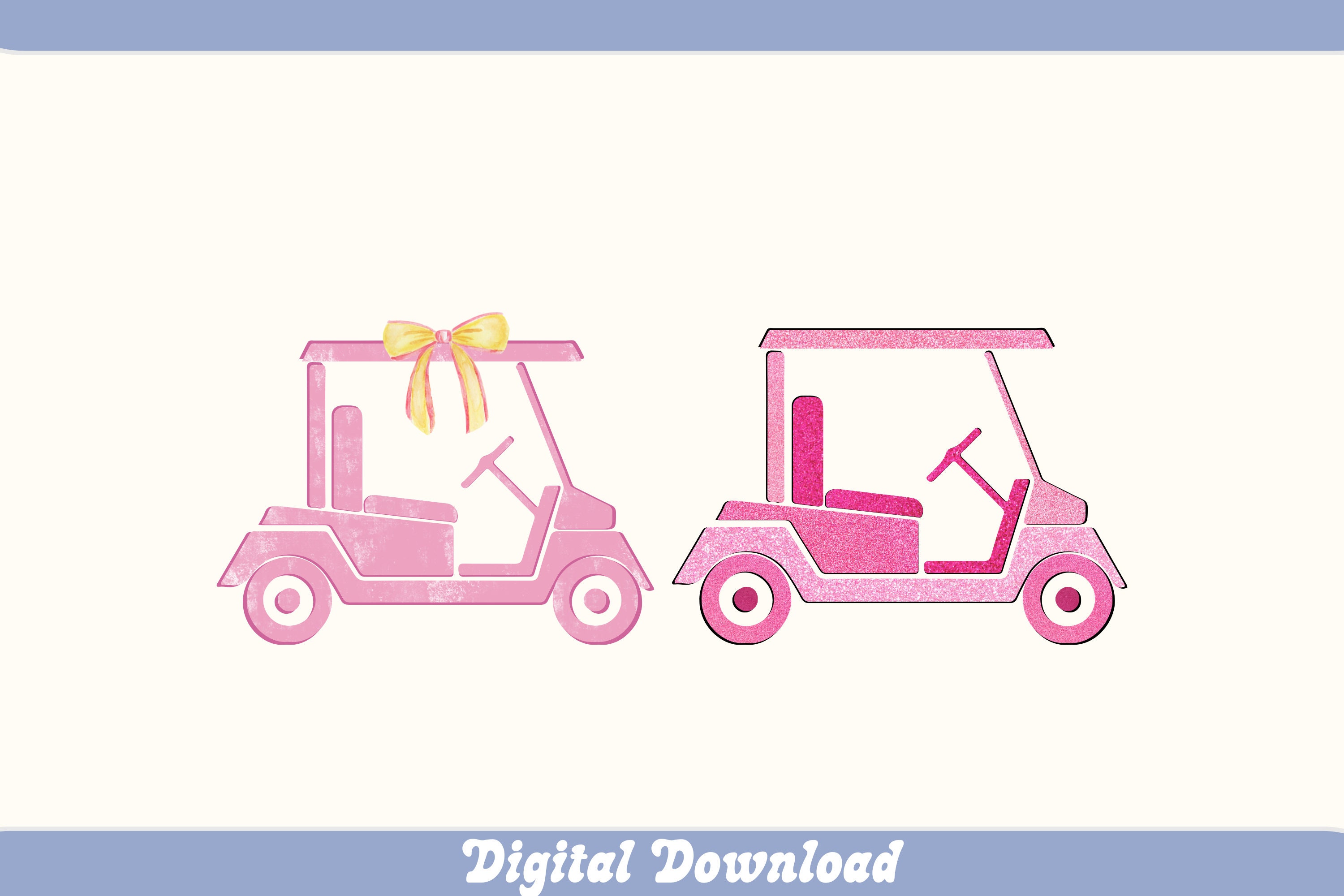 Coquette Preppy Golf Cart Png, Golf Watercolor Sublimation, Bundle ...