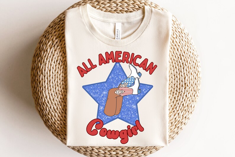 American Cowgirl Png, Faux Glitter Cowgirl Sublimation Design, Western ...
