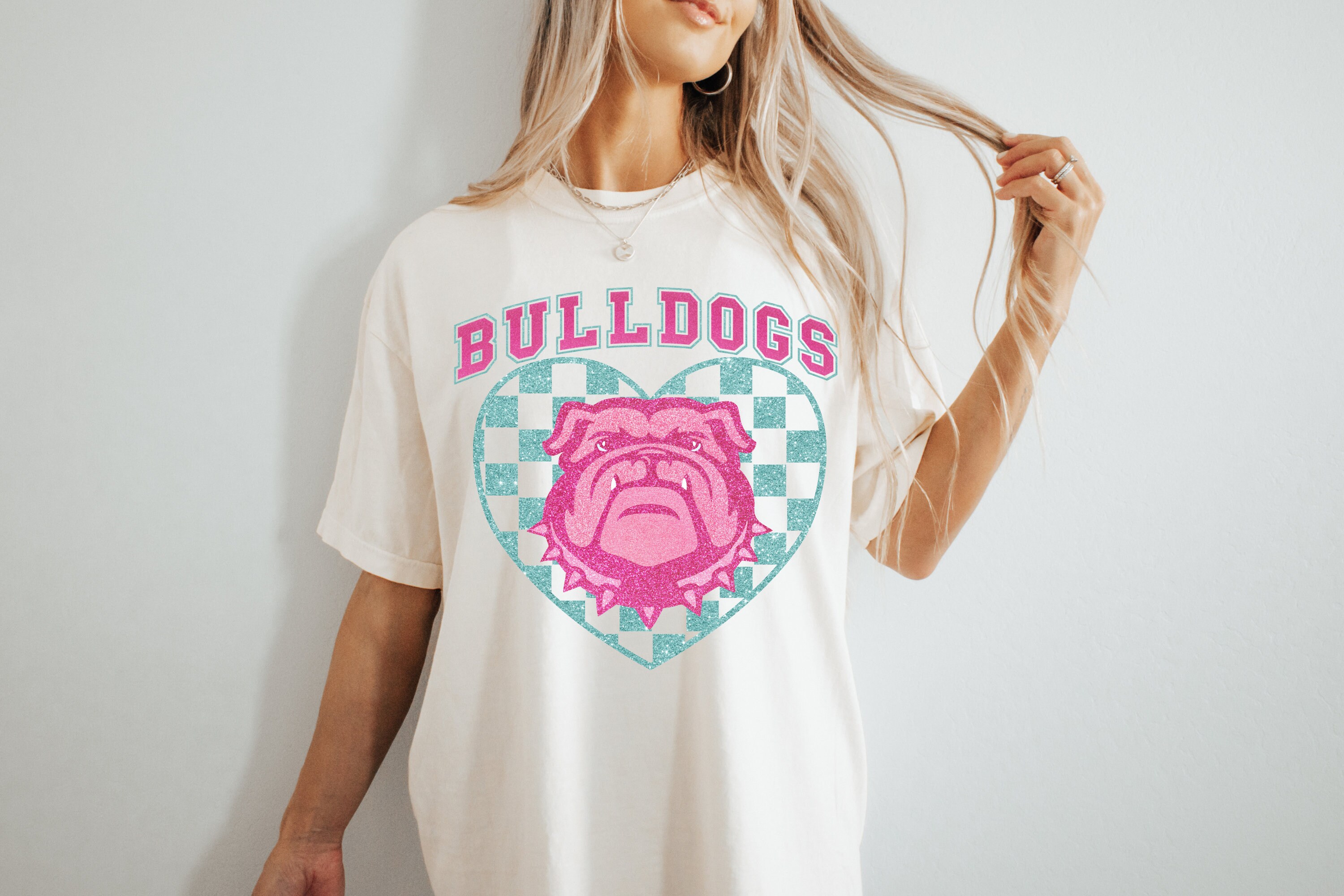 Preppy Bulldog Mascot Png, Pink Bulldog High School Mascot Sublimation ...