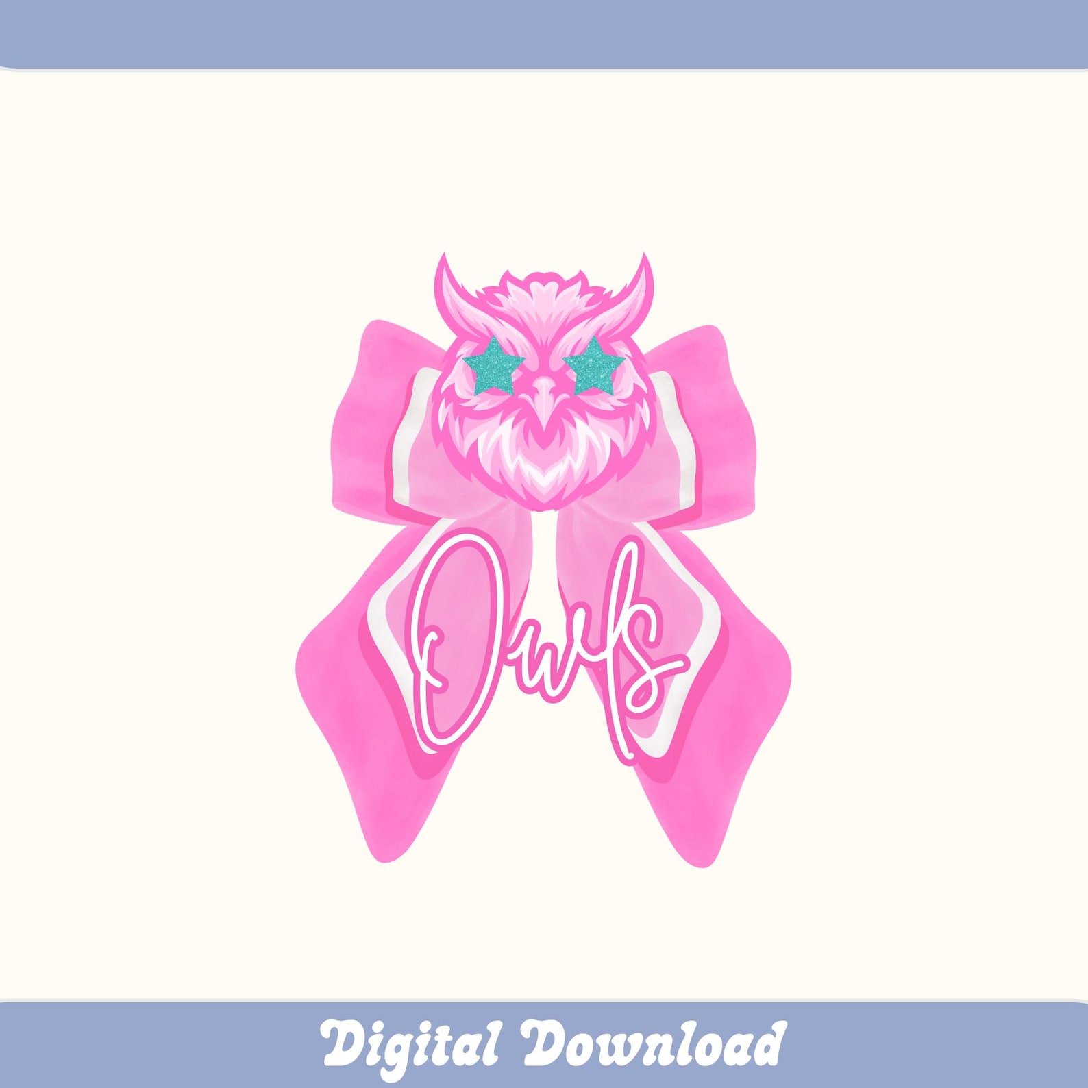 Preppy Pink Owl Png, Owls Pride Png, Go Owls, Sublimation, Faux Glitter ...