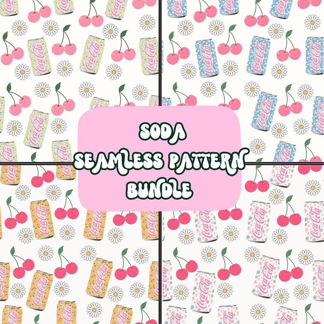 Coquette Seamless, Preppy Pattern Bundle, Soda Repeat Pattern Png ...