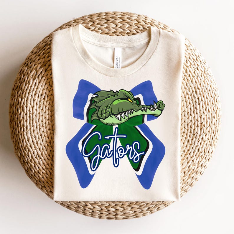 Preppy Gators Mascot Png, Blue and Green Gators Png, Coquette Mascot ...