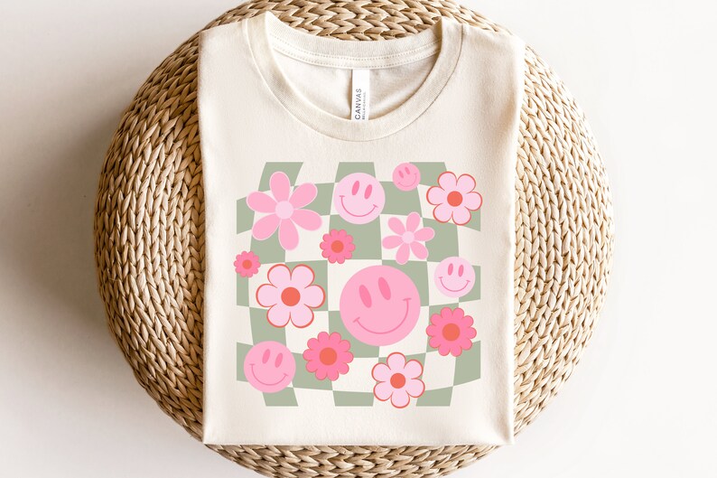 Checkered Daisy Flower Svg Bundle, Groovy Daisy Bundle, Psychedelic ...