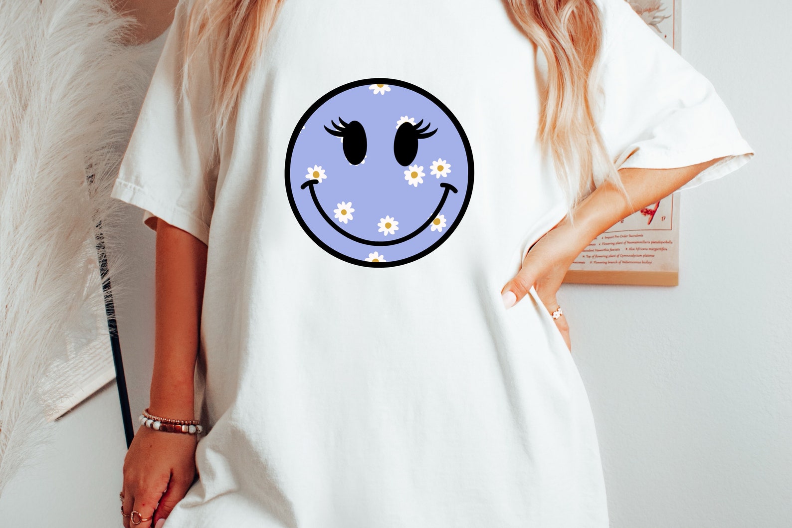 Preppy Smile Face Png, Flower Face Png, Groovy Smile Face Png Bundle ...