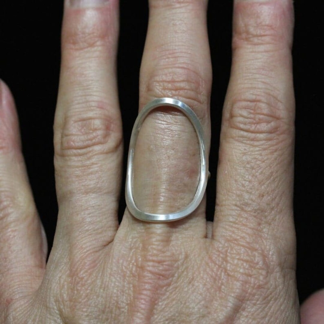 Sterling Silver Open Oval Ring ,oval Ring ,large Oval Ring, Open Oval ...
