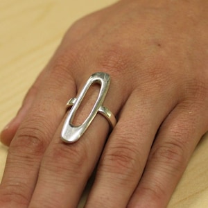 Sterling Silver Open Oval Ring ,oval Ring ,large Oval Ring, Open Oval Circle Ring , 925 Sterling ...