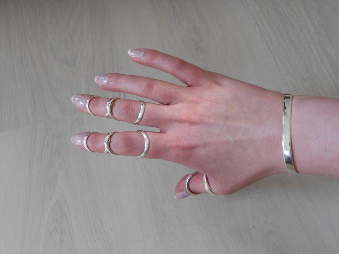 Attached Adjustable Swan Silver Splint Rings • Combination Splint ...