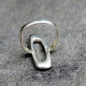 Sterling Silver Open Oval Ring ,oval Ring ,large Oval Ring, Open Oval Circle Ring , 925 Sterling ...