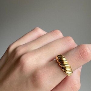 Solid Dome Ring, Dome Band Ring, Statement Ring, Crescent Dome Ring, Chunky Ring, Large Dome ...