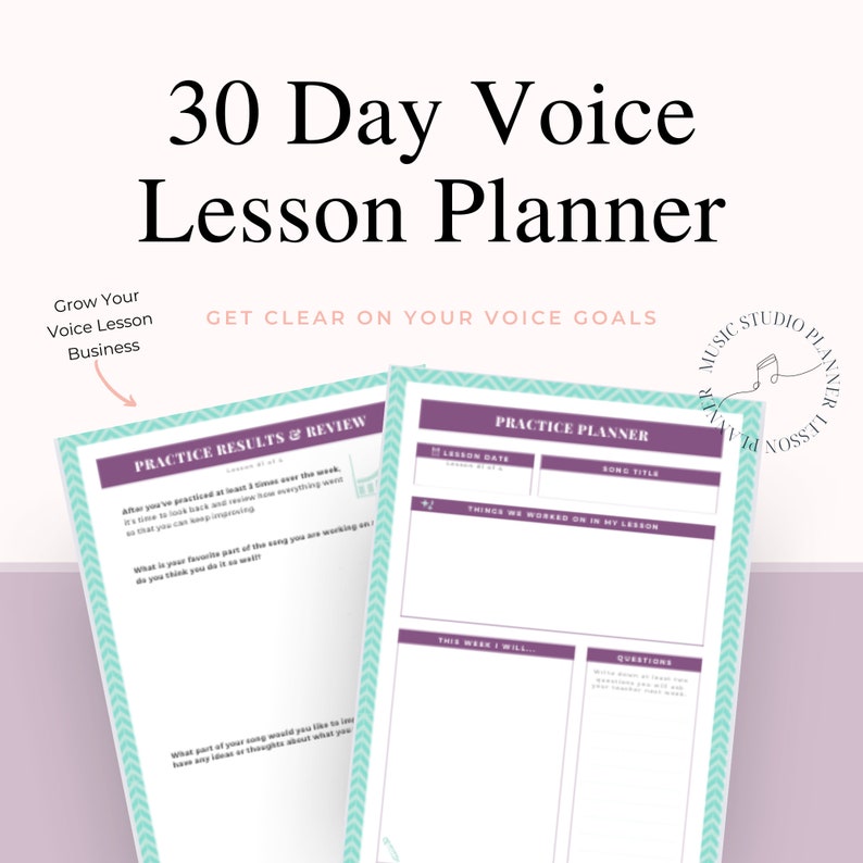 Monthly Voice Lesson Practice Planner for Teens - Etsy