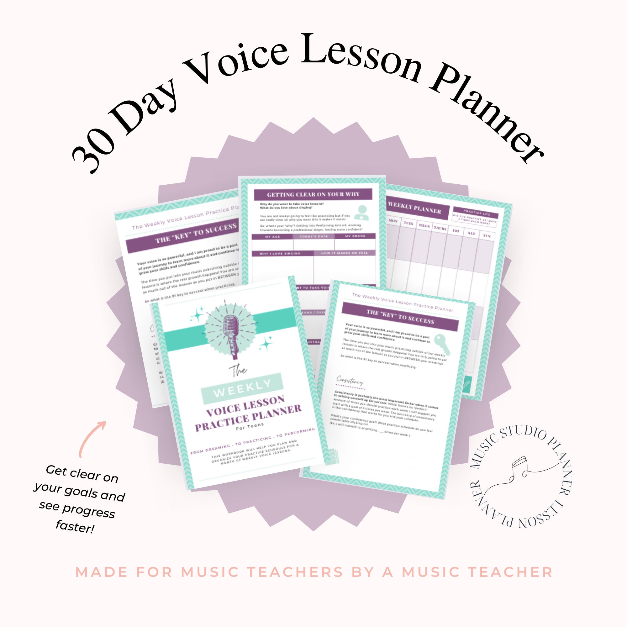 Monthly Voice Lesson Practice Planner for Teens - Etsy