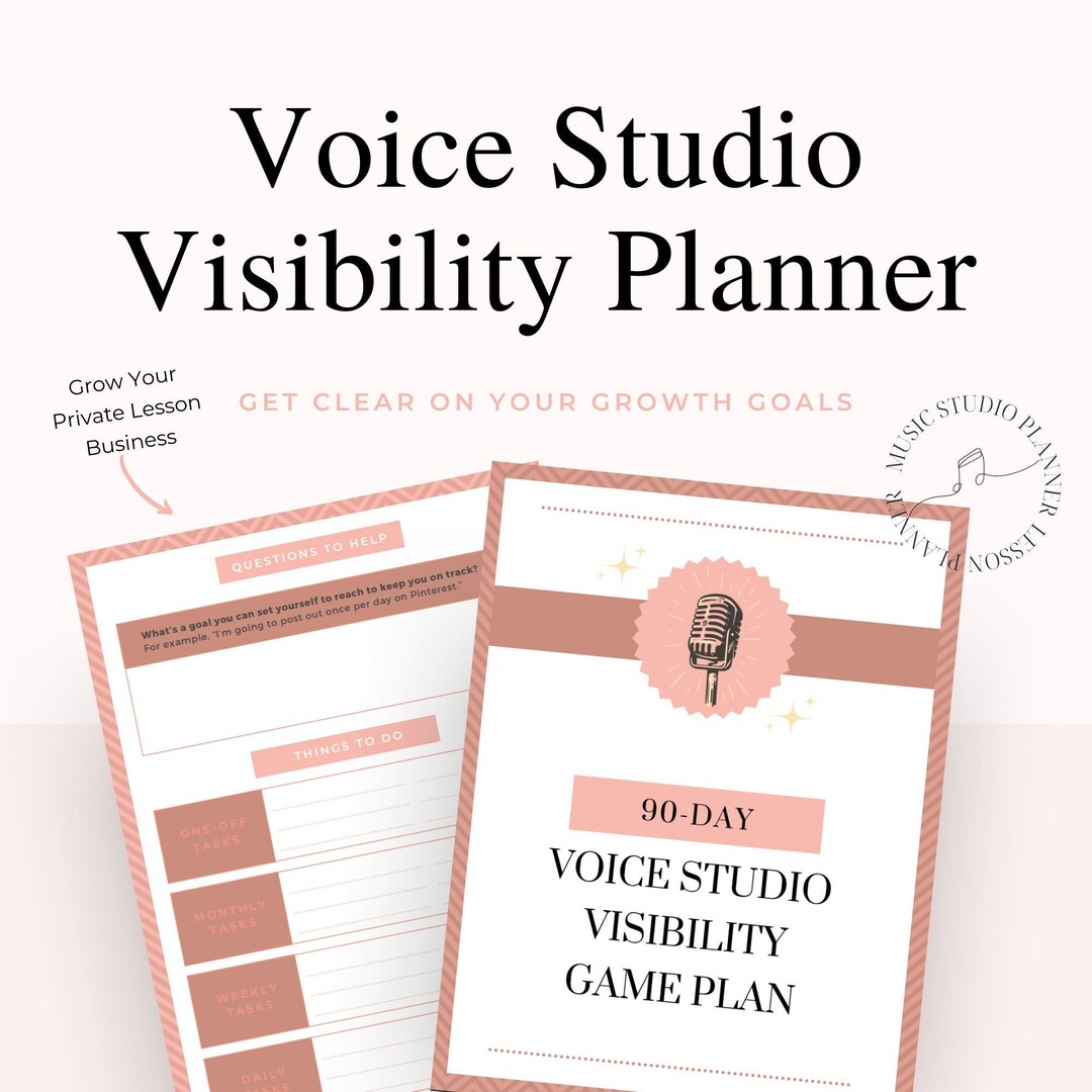 Voice Studio 90 Day Growth Planner voice Teachers/ Private Lessons - Etsy
