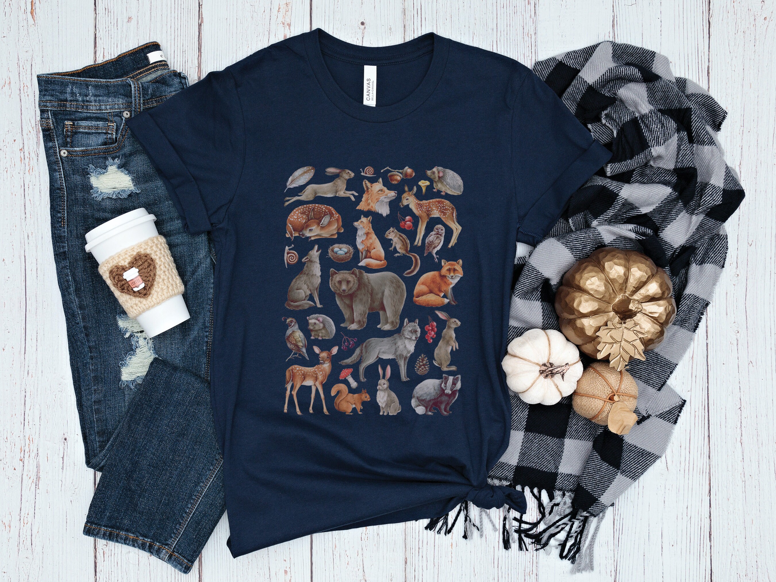Woodland Animals Cottagecore Shirt Forest Creature Tee - Etsy