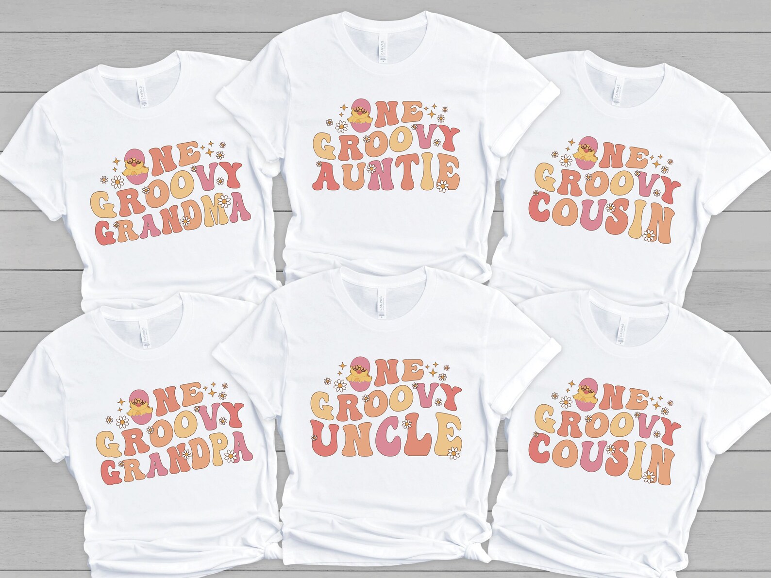 One Groovy Chick 1st Birthday Shirt, Groovy Chick Matching Family ...