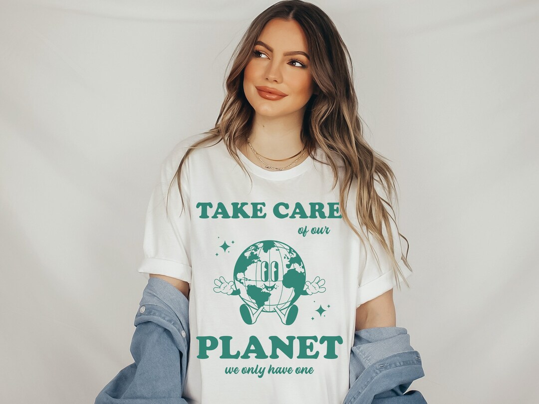 Take Care of Our Planet Shirt, Retro Cartoon Mascot Planet Earth Shirt ...