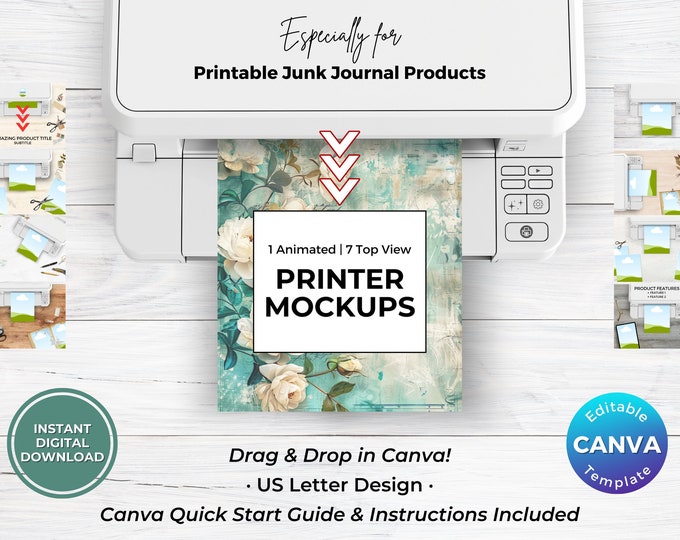 Mockup Scene Printer Mockup PSD Photoshop Lay Flat Top View Printables ...