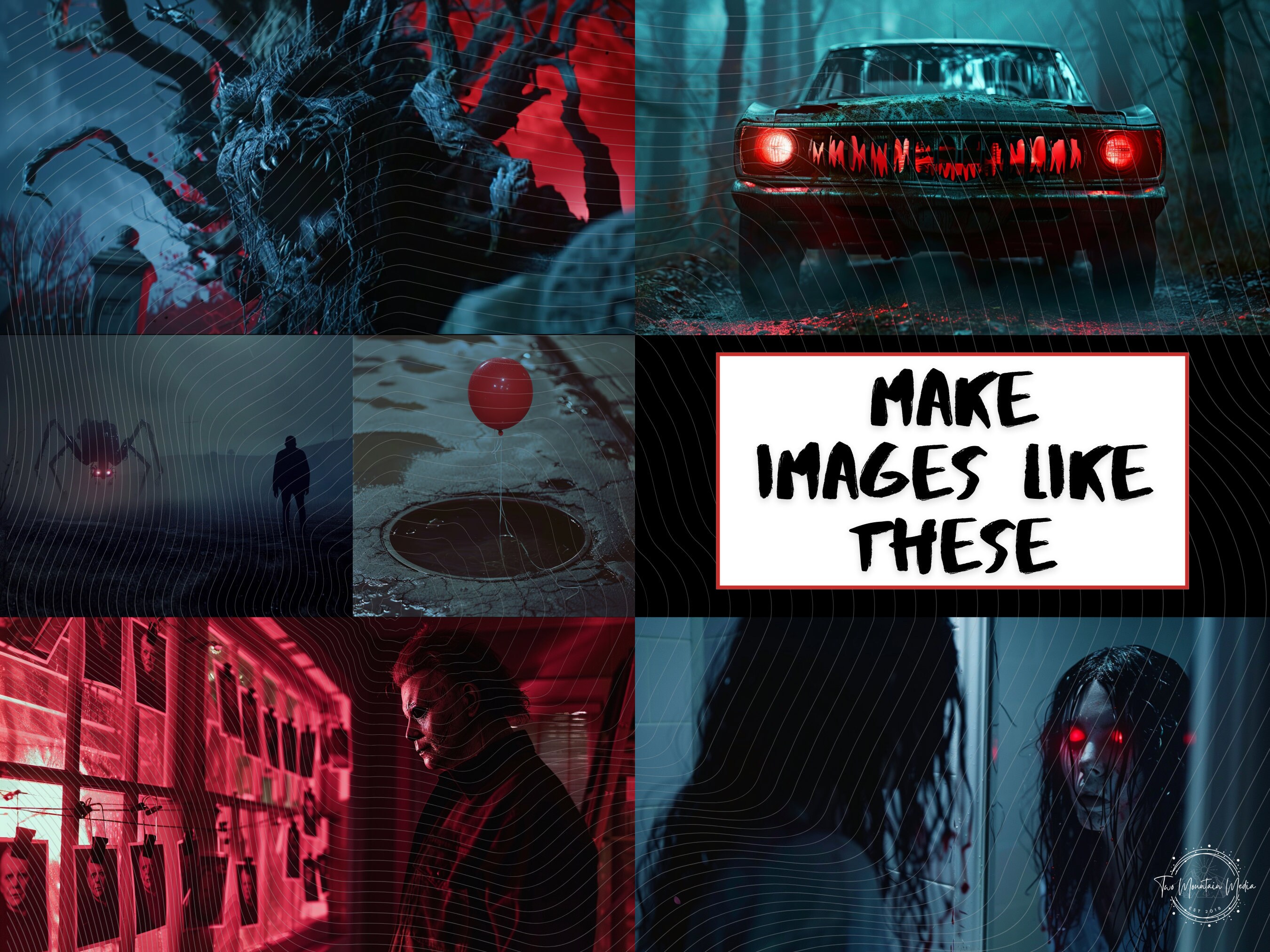 18 Cinematic Horror Pngs AI Art Digital Art BONUS Scary Midjourney ...