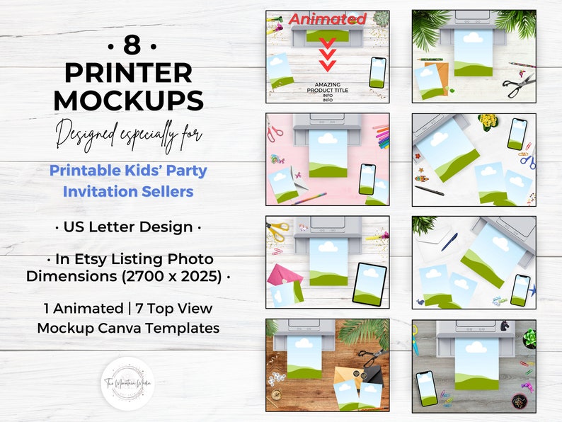 Printer Mockups for Printable Kids' Birthday Invitations | Printable ...
