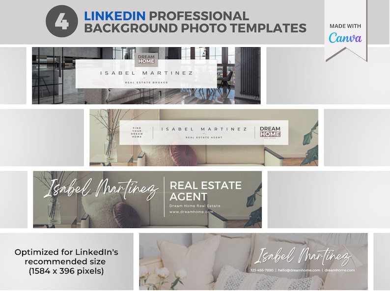 Real Estate Linkedin Banner: Modern Canva Template (digital Download ...
