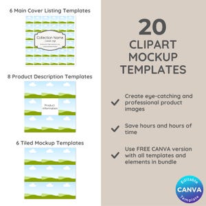 Clipart Mockup Templates: Editable Canva Frames (digital Download) - Etsy