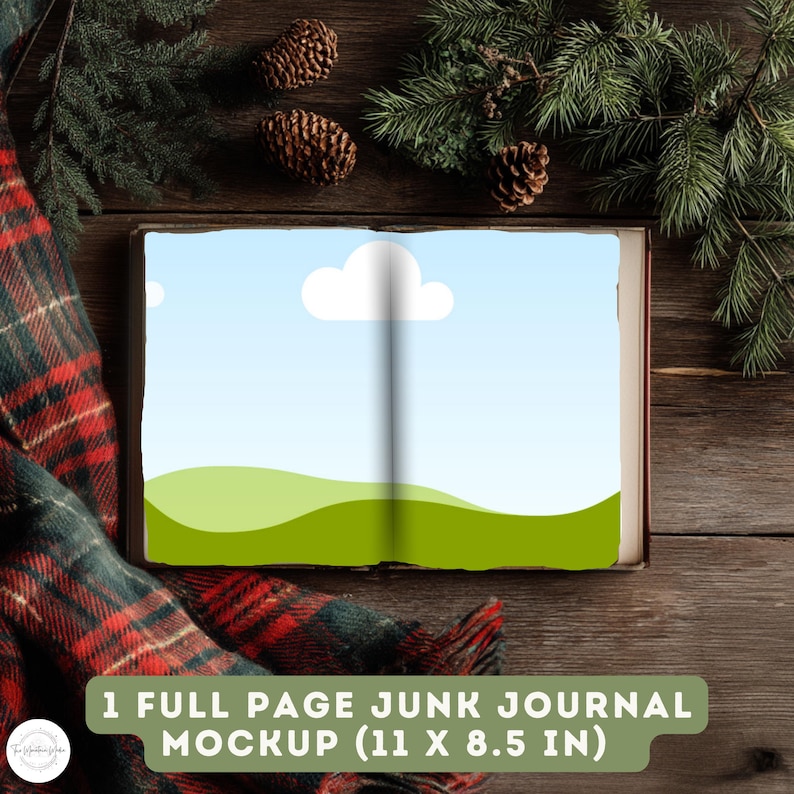 Rustic Christmas Junk Journal Mockup Canva Template (digital Download ...