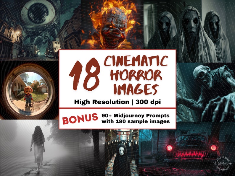 18 Cinematic Horror Pngs AI Art Digital Art BONUS Scary Midjourney ...