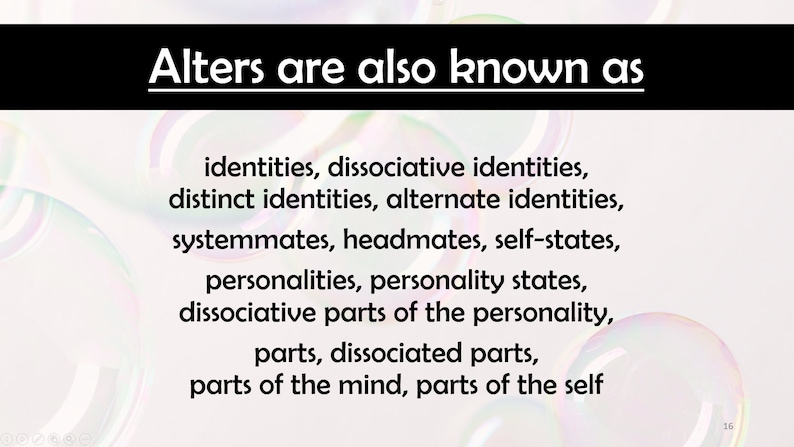 41 Types of Alters in Dissociative Identity Disorder A - Etsy