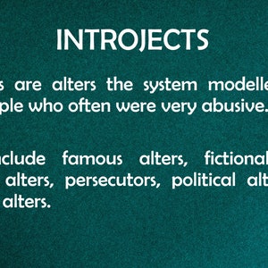 41 Types of Alters in Dissociative Identity Disorder A - Etsy